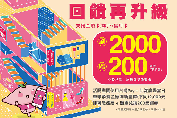 比漾廣場刷台灣Pay 滿2000送200元 | beanfun!
