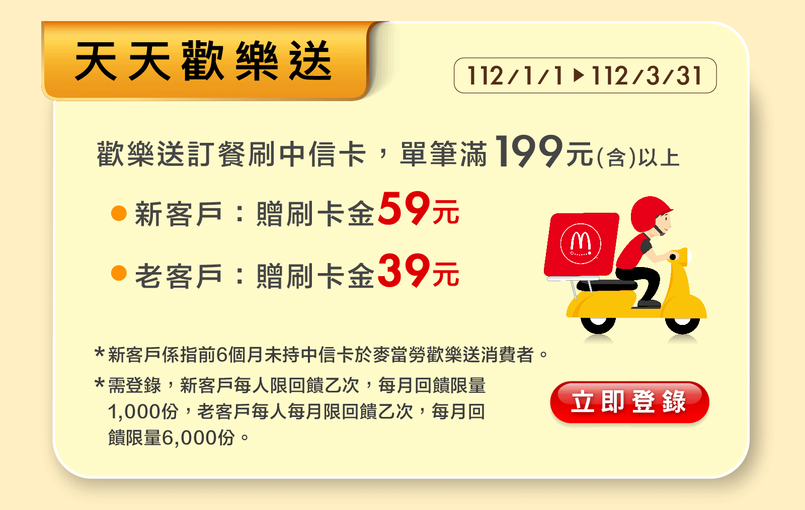 每週一刷中信卡 滿額贈蛋捲冰淇淋 | beanfun!